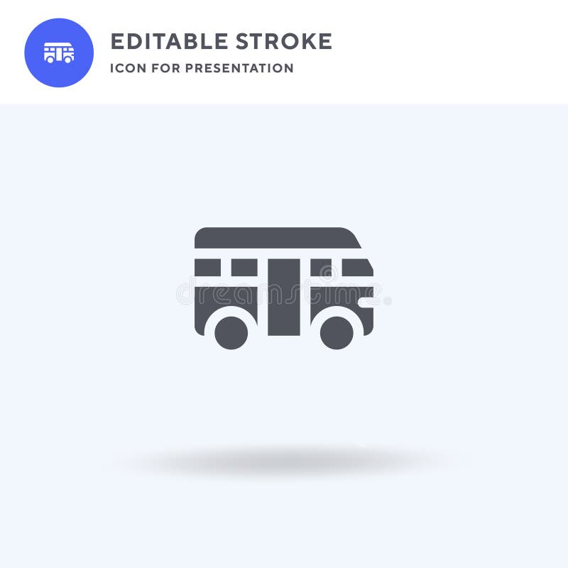 Bus Icon Vector, Filled Flat Sign, Solid Pictogram Isolated on White ...