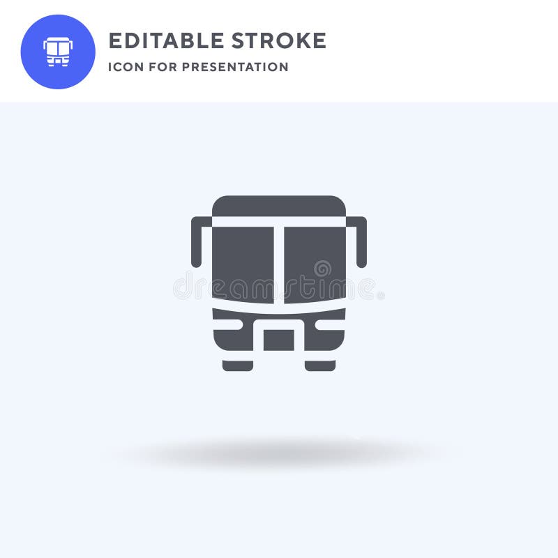 Bus Icon Vector, Filled Flat Sign, Solid Pictogram Isolated on White ...