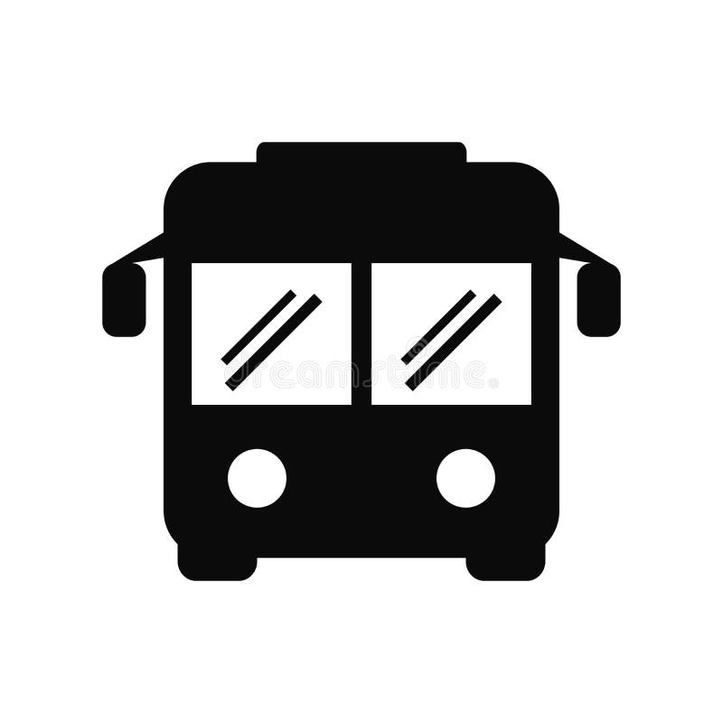 School Bus Side Outline Flat Icon on White Stock Vector - Illustration ...
