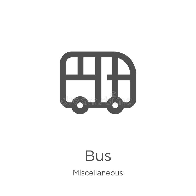 Bus Icon Vector from Miscellaneous Collection. Thin Line Bus Outline ...
