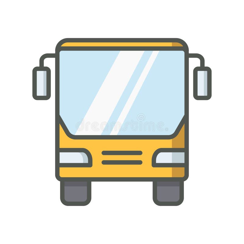Bus Icon Vector on Trendy Design Stock Illustration - Illustration of ...