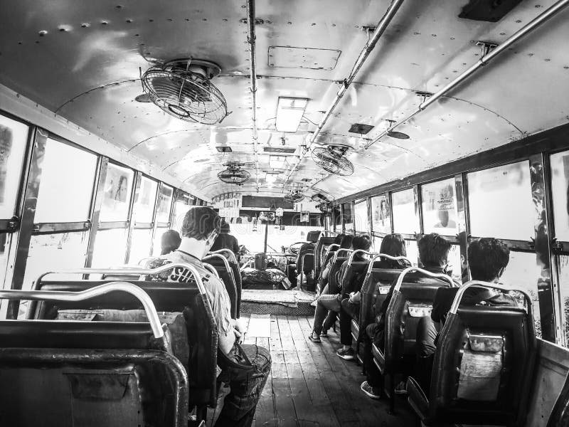 Bus inside black tone editorial stock photo. Image of black - 172537558