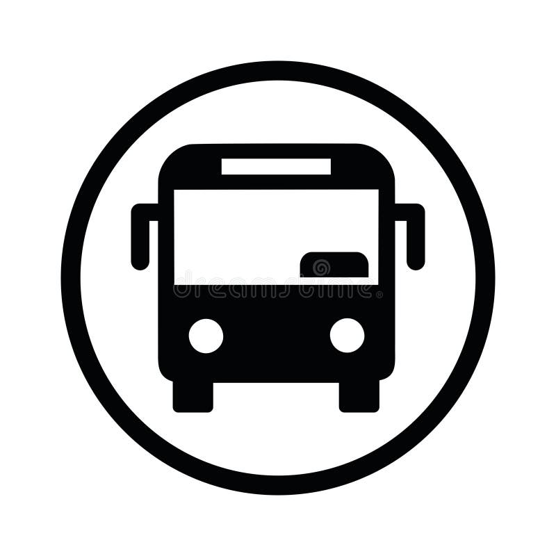 Bus in circle icon stock vector. Illustration of vector - 362051316