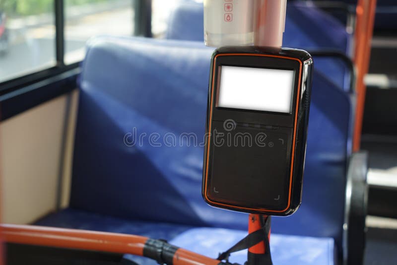 Bus Inside Scenery and Advertising Mockup Stock Photo - Image of ...