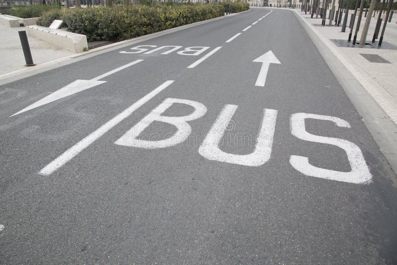 Bus Lane Arrow stock image. Image of transport, city - 87897821