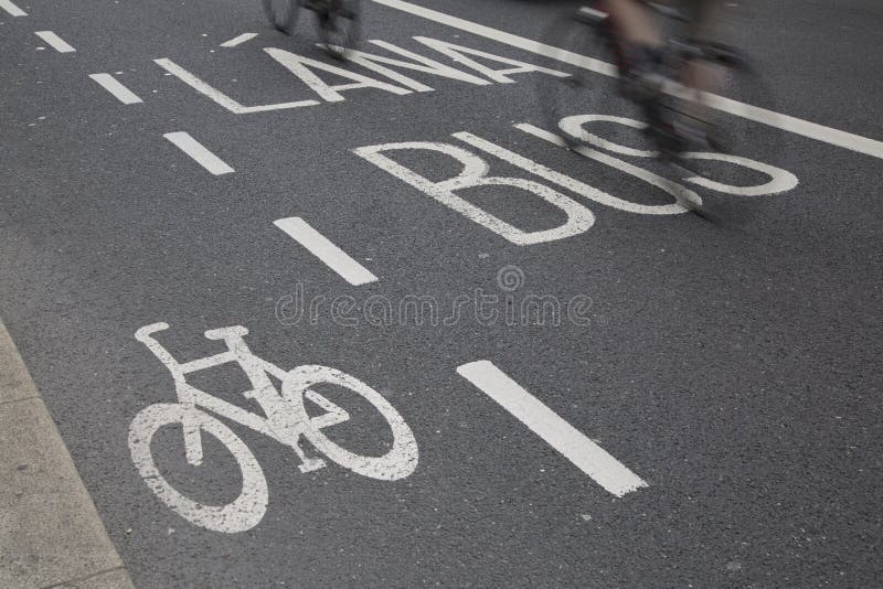 Bus Lane and Cycle Path, Dublin Stock Photo - Image of urban, road ...