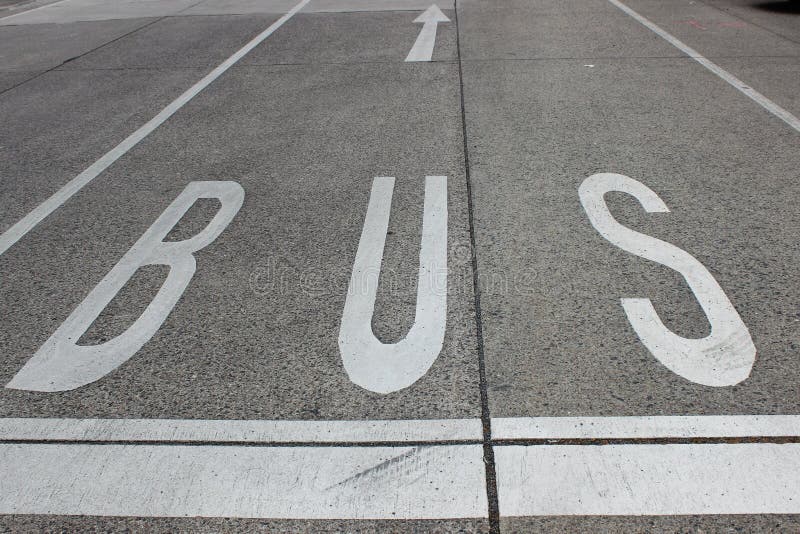 Bus lane stock photo. Image of closeup, roadsigns, space - 40091854