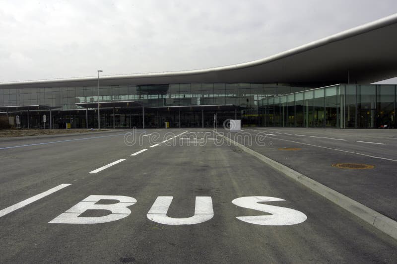 Bus Lane Mark on the Street Stock Image - Image of building, sign ...