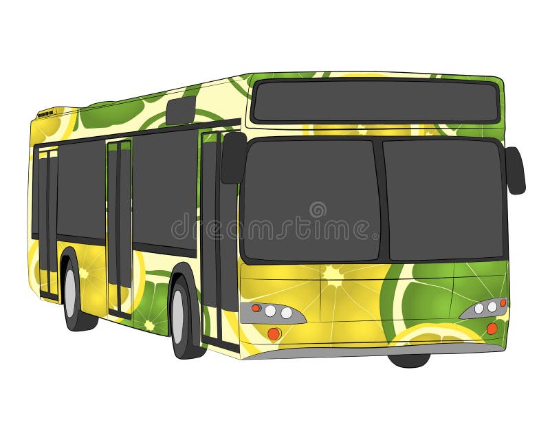Bus with lime aerography stock illustration. Illustration of lifestyle ...