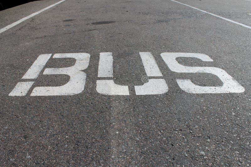 Bus line stock photo. Image of symbol, line, asphalt - 34554682