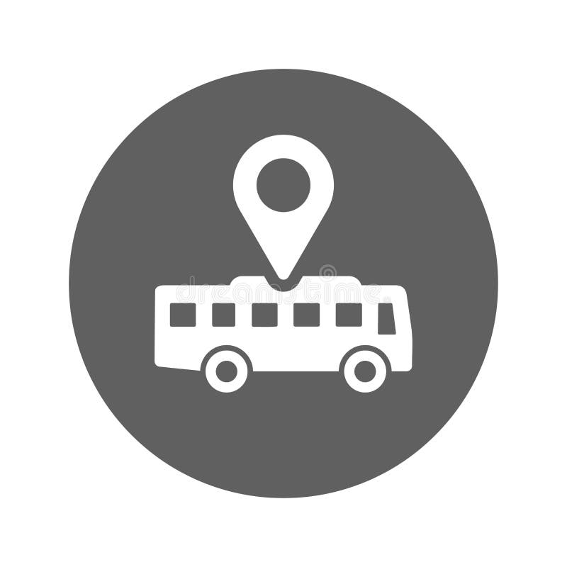 Bus, Bus Location, Location Icon. Gray Vector Graphics Stock ...