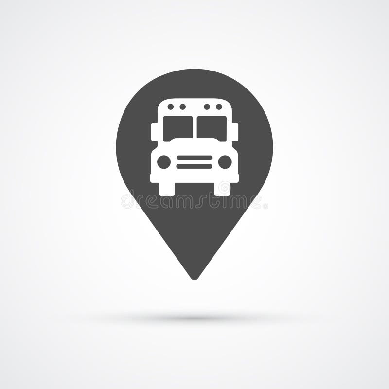 Bus Marker Pin Icon for Map. Vector Stock Illustration - Illustration ...