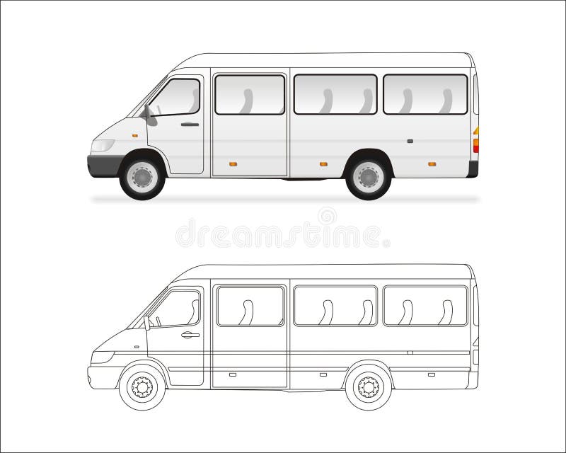 Bus mini illustration de vecteur. Illustration du passager - 8635083
