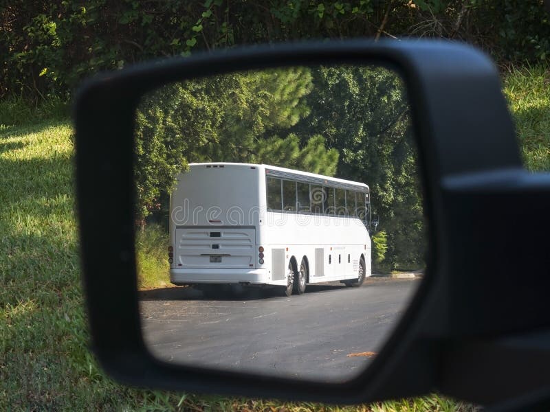 Bus in Mirror stock photo. Image of safety, outside, coach - 33422876