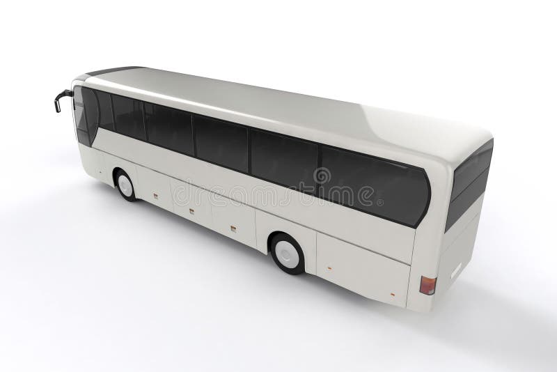 Bus Mock Up on White Background, 3D Illustration Stock Illustration ...