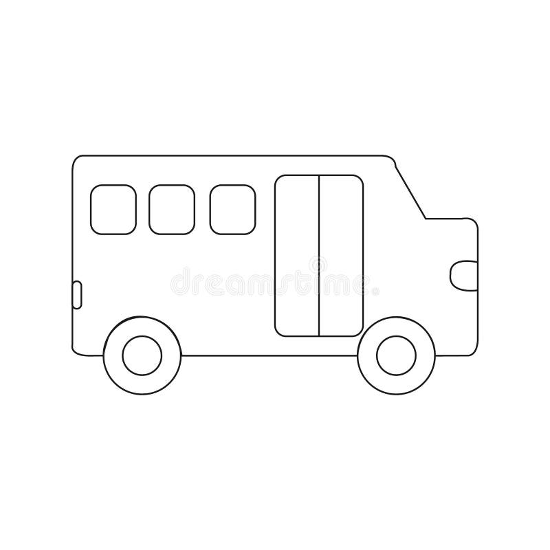 Bus Outline Icons. Vector Illustration Stock Vector - Illustration of ...