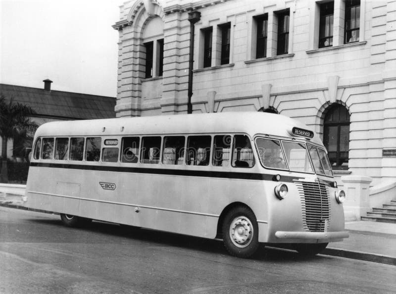 Bus Parked Outside A Public Building, Brisbane, 1940 Picture. Image ...