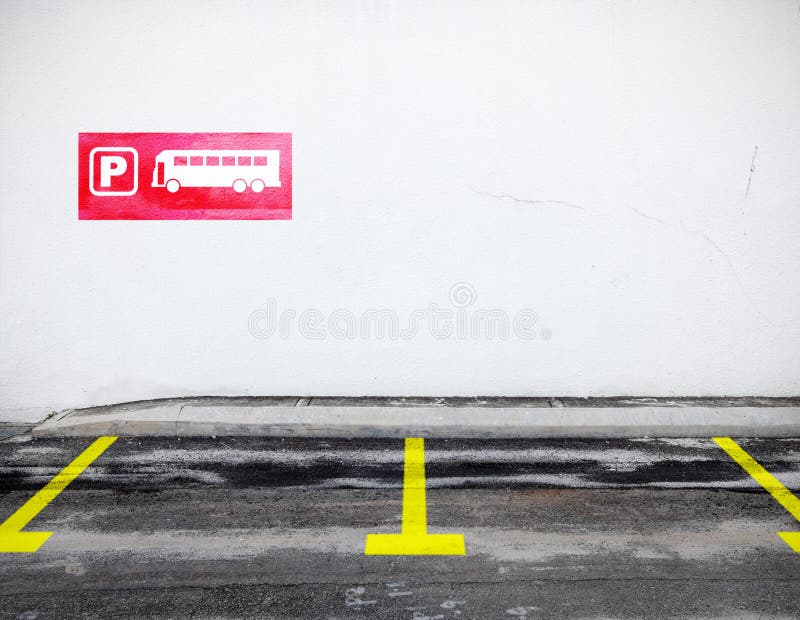 Bus parking stock photo. Image of parking, sign, signboard - 26326992