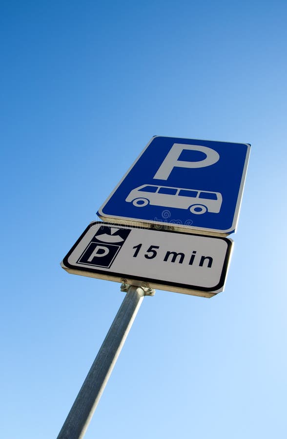 Bus Parking and Limit Time Signs Stock Photo - Image of outdoors, metal ...