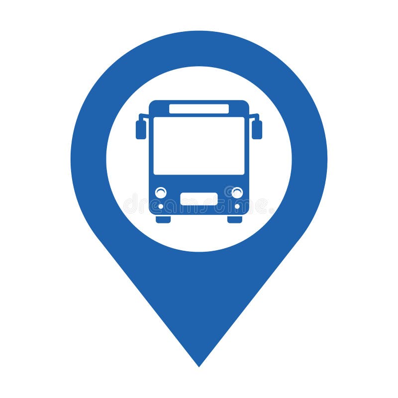 Bus Parking Pinpoint Blue Icon. Map Parking Pointer, Parking Map Point ...