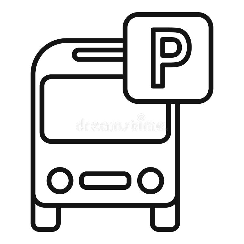 Bus Parking Sign Icon Illustration Stock Vector - Illustration of ...