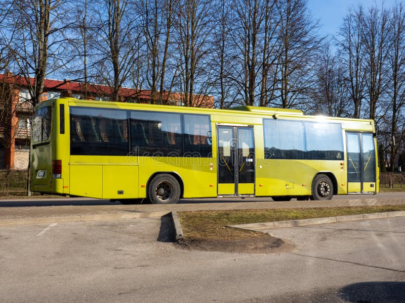 Bus for Passenger Transportation. City Bus Traffic Stock Image - Image ...