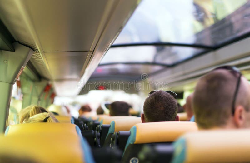 Bus with passengers. stock image. Image of sightseeing - 80966991