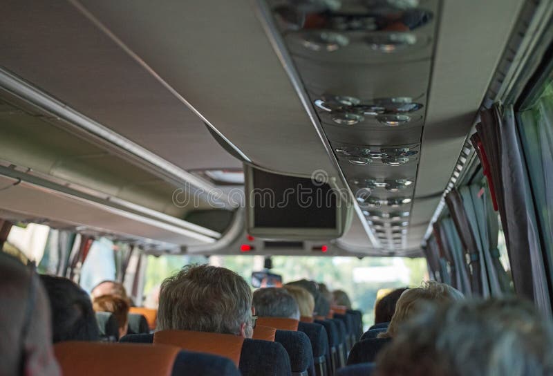 Bus with passengers. editorial photography. Image of male - 86252107
