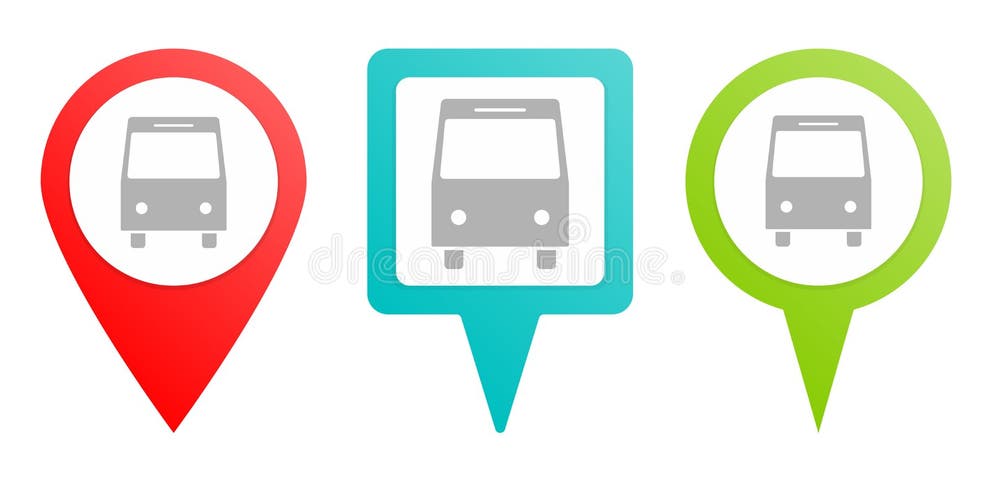 Bus Pin Icon. Multicolor Pin Vector Icon Stock Illustration ...