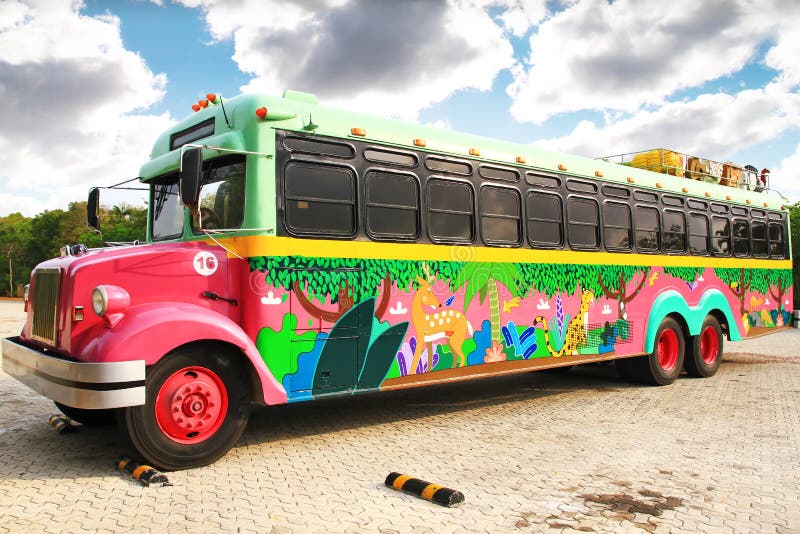 Colorful Bus stock photo. Image of camper, funky, colorful - 5579814