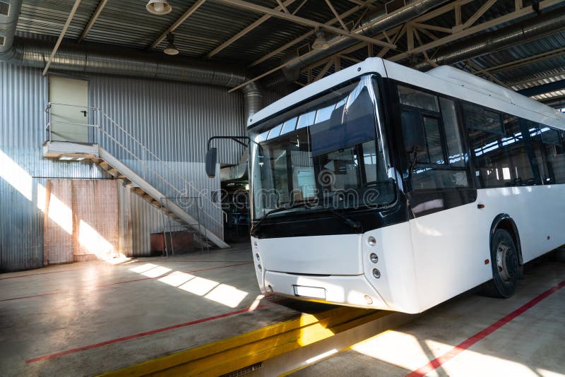 Bus repair in car service stock photo. Image of station - 289485506