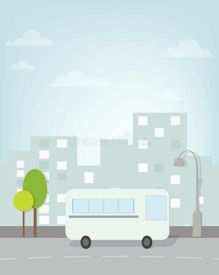 Bus Rides Around Town. Vector Image Stock Vector - Illustration of tree ...