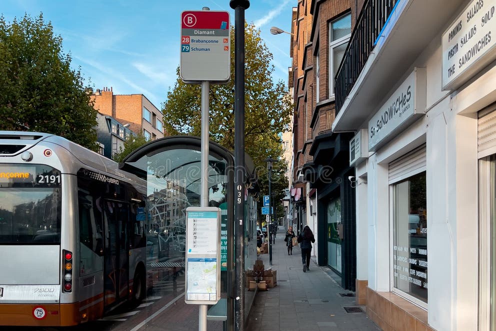 A Bus on the Road in Brussels, Belgium Editorial Image - Image of ...