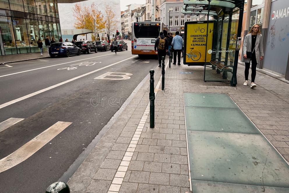 A Bus on the Road in Brussels, Belgium Editorial Image - Image of ...