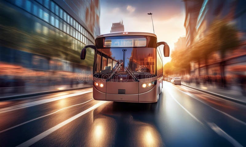 Bus on the Road, Bus Travel Stock Illustration - Illustration of ...