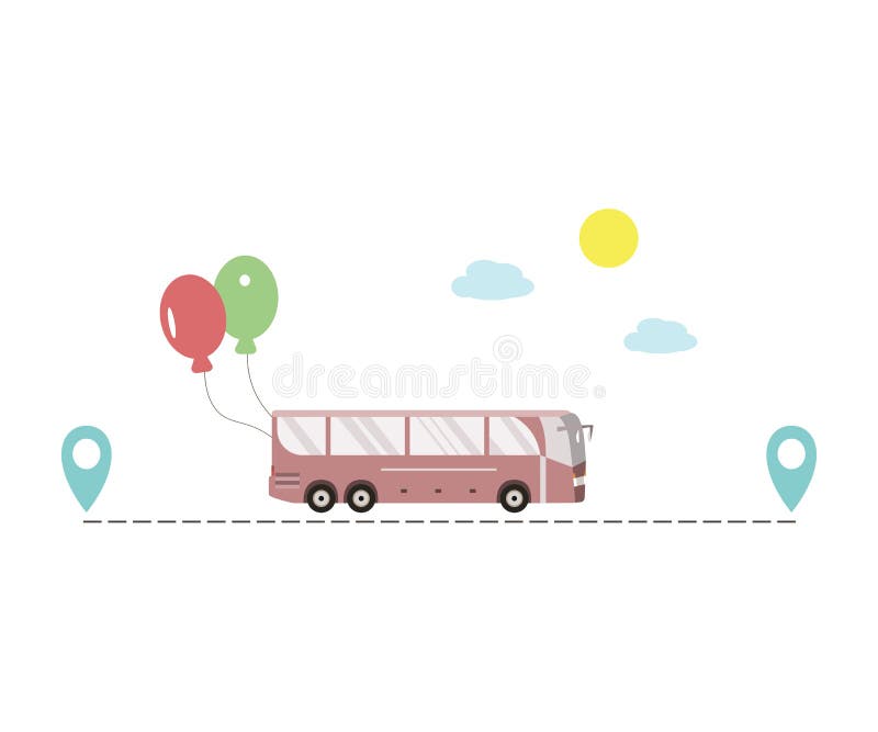 Bus Route Icon stock vector. Illustration of itinerary - 73633357
