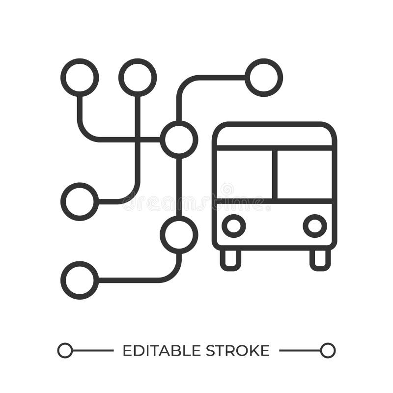 Bus Route Map Linear Icon Stock Vector Illustration Of Destination 318471234