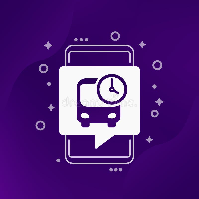 Bus Schedule App Icon with a Smart Phone Stock Illustration ...