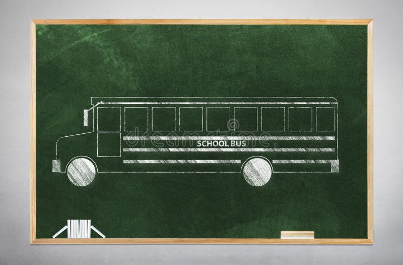 Bus on School Board Chalk Text Effect Stock Photo - Image of scribble ...