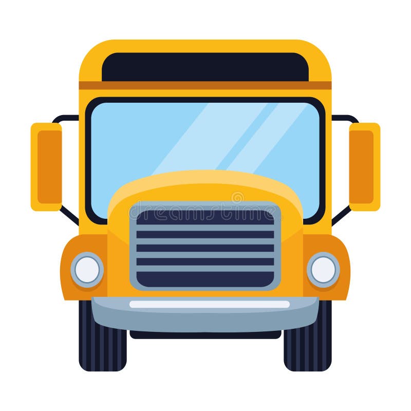 School Bus Front view stock vector. Illustration of education - 123022288