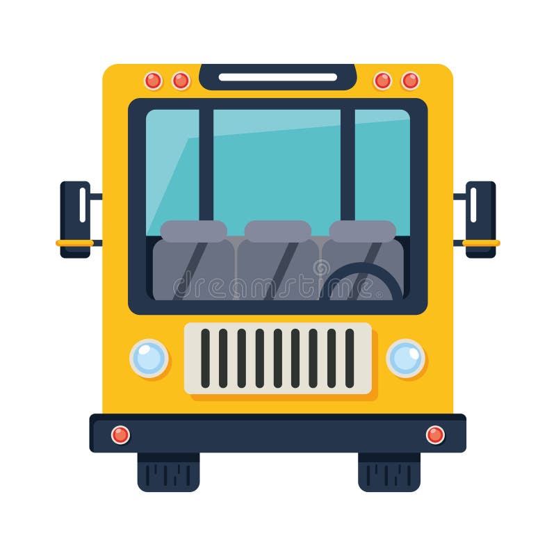 School Bus Front view stock vector. Illustration of education - 123022288