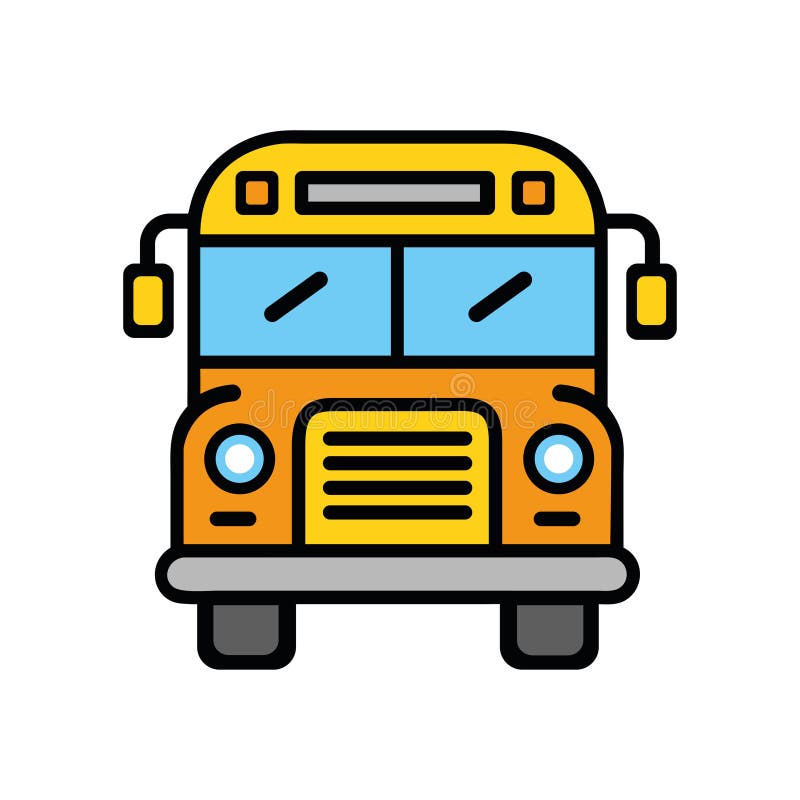 Bus School Transport Yellow Vehicle Icon Stock Illustration ...