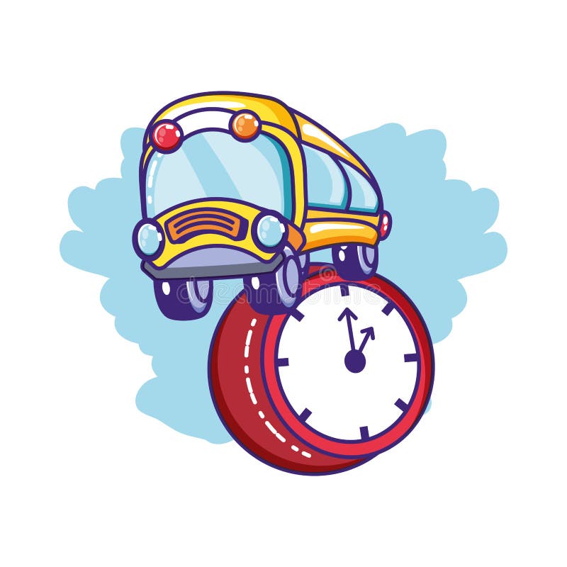 Bus School Transportation with Cute Little Students Stock Illustration ...