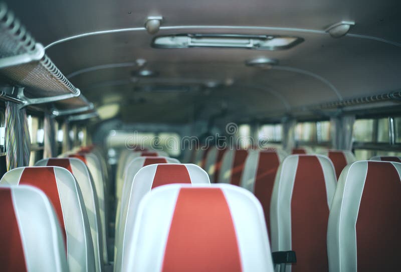 Bus with seats. stock image. Image of tourist, corridor - 80484039