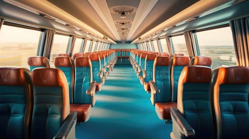 Bus Seats, Leather Seats in the Bus that are Clean and Modern Inside ...