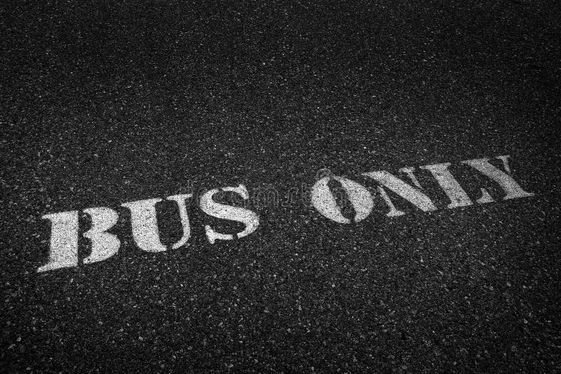 Bus only Sign Painted on Roadway Asphalt for Direction Stock Photo ...