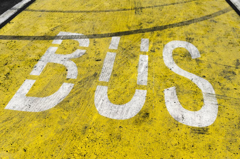 Bus sign stock photo. Image of city, station, asphalt - 43908760