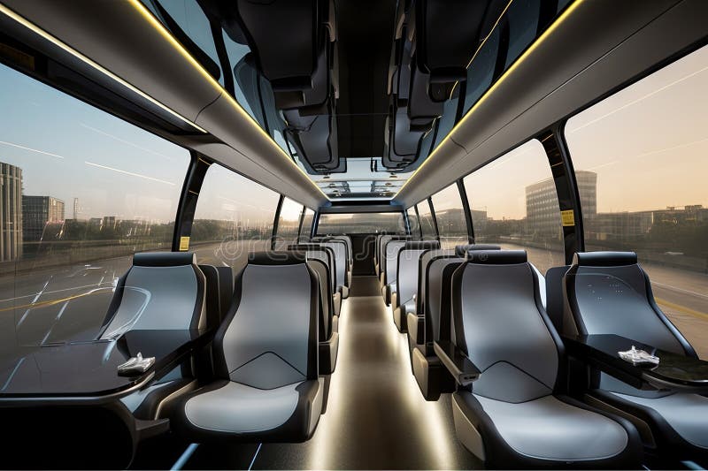 Bus with Sleek, Streamlined Design and Panoramic Windows for Passengers ...