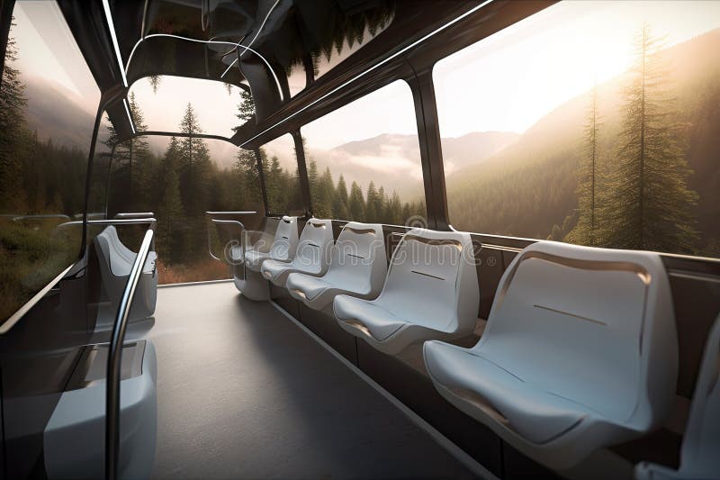 Bus with Sleek, Streamlined Design and Panoramic Windows for Passengers ...