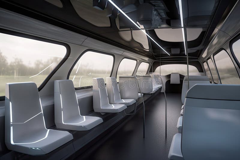 Bus with Sleek, Streamlined Design and Panoramic Windows for Passengers ...